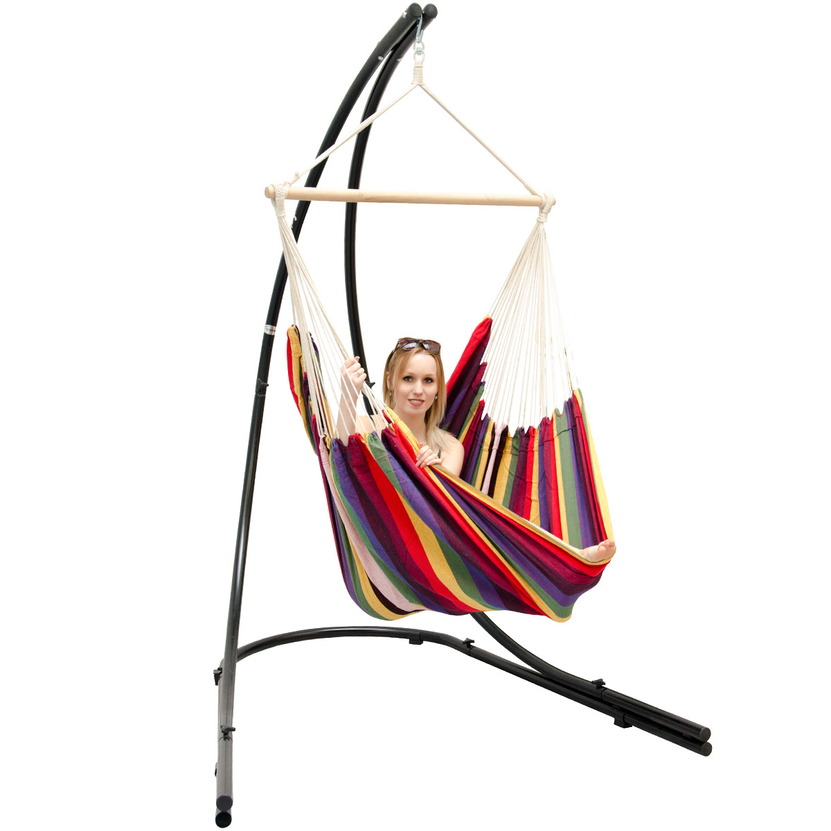 Support Hamac Avec Chaise Suspendue Xxl Fauteuil De Balancoire 360° Arc ...