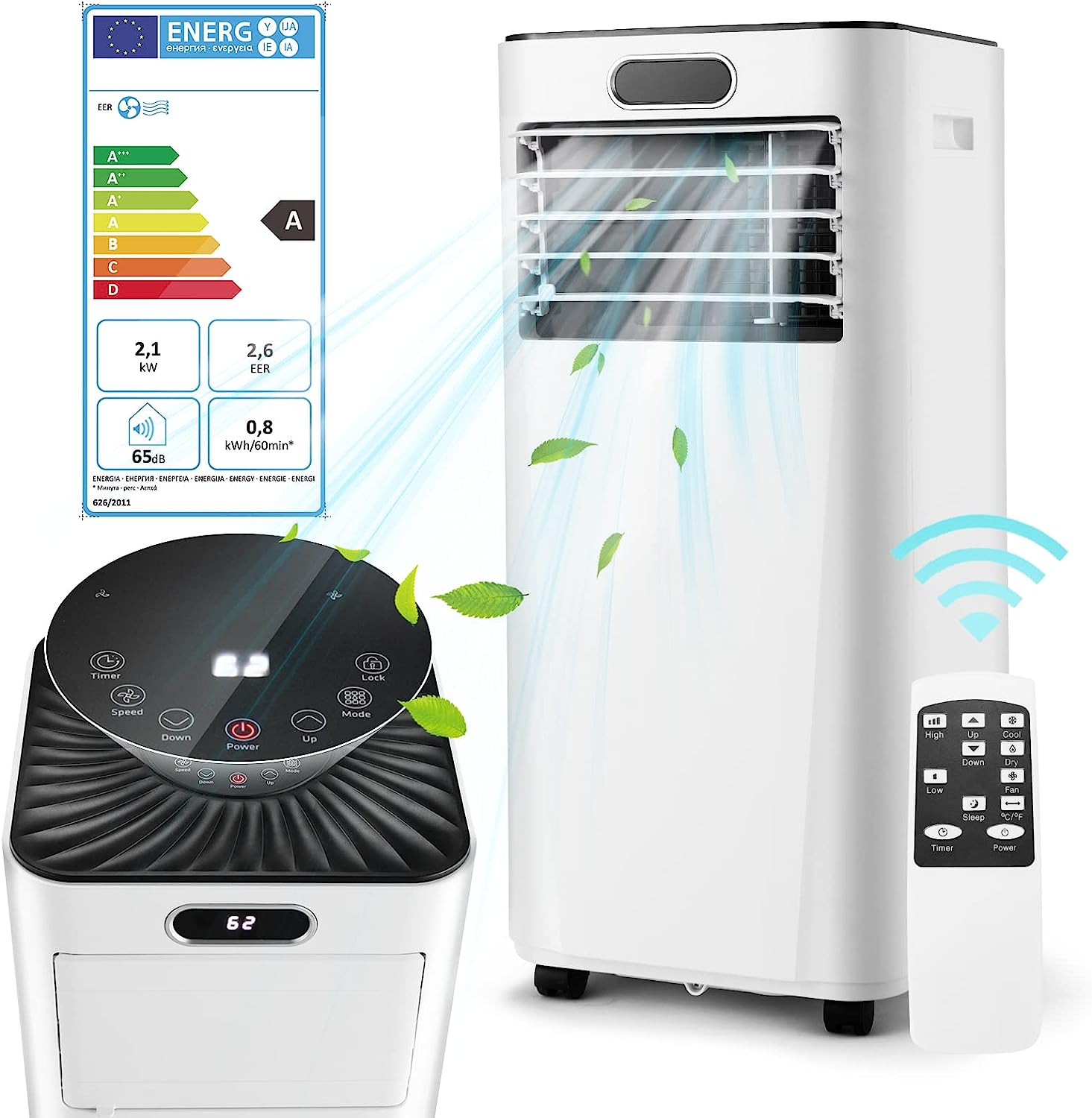 Climatiseur Mobile 9000 Btu, 4 En 1 [classe Énergétique A] Eco R290 à ...