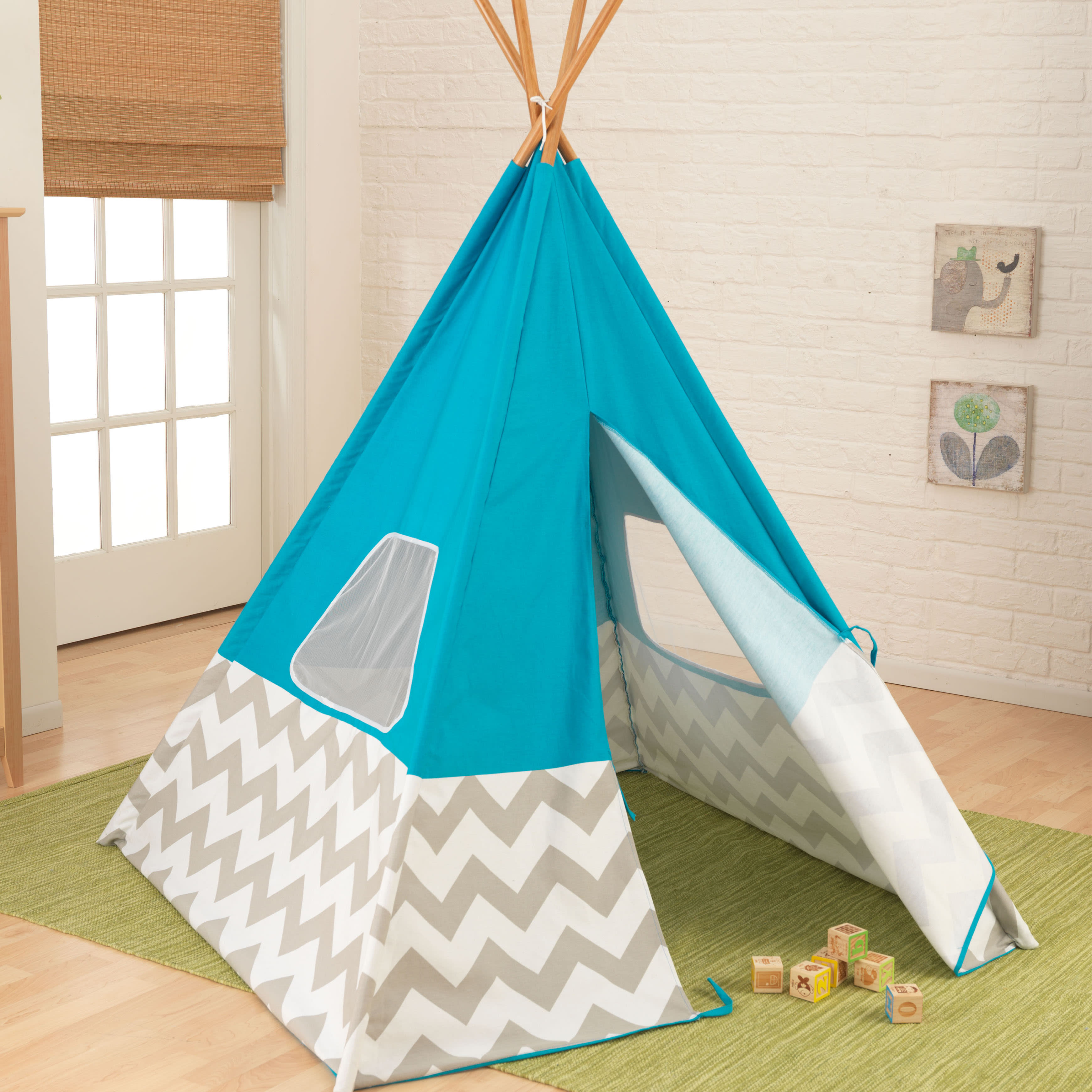 Tipi Deluxe Léger Et Résistant Avec Fenêtres En Maille - Turquoise à ...