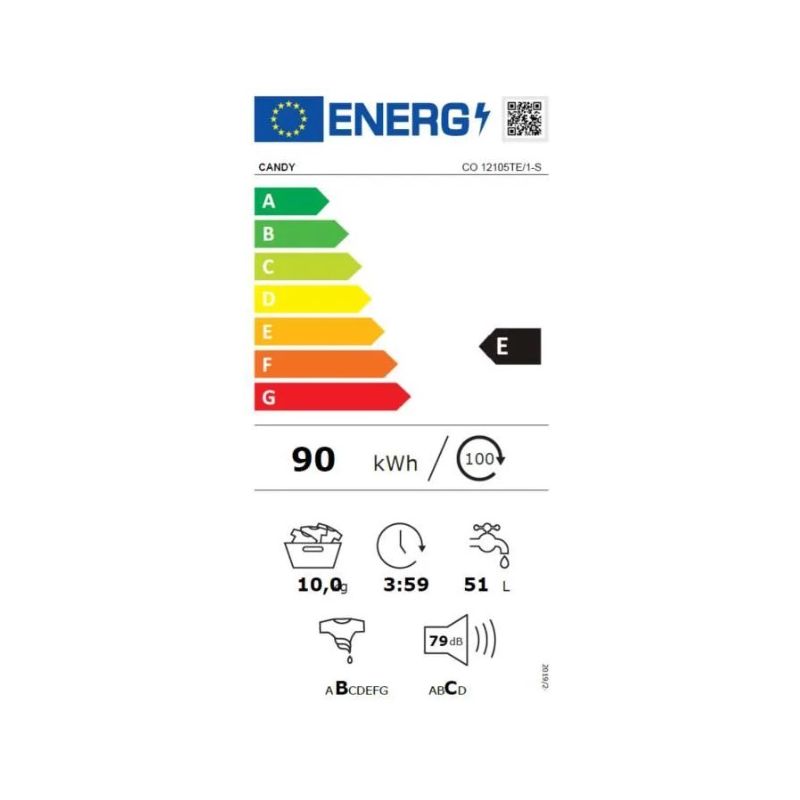 Candy Lave-linge Frontal 10kg 1200 Trs/min Cuve Réhaussé Connectivité ...