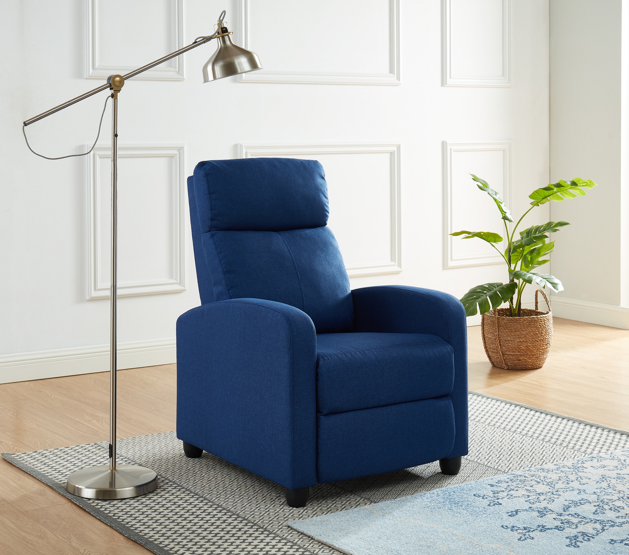 Fauteuil Inclinable Alva Tissu Bleu Jean Avec Fonction Push Back à Prix ...