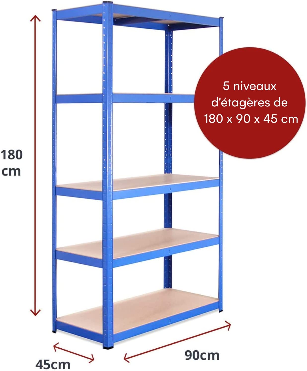 Rayonnages De Garage : 180 X 90 X 45cm | Rayonnages De Stockage À Usage ...