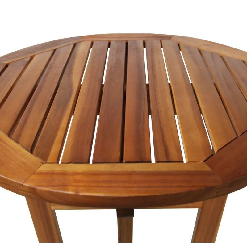 Table De Bar De Jardin Ronde Acacia Massif Foncé Woun à Prix Carrefour