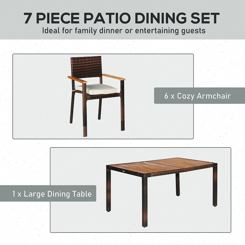 Salon De Jardin 6 Places Theo Brun Acacia à Prix Carrefour