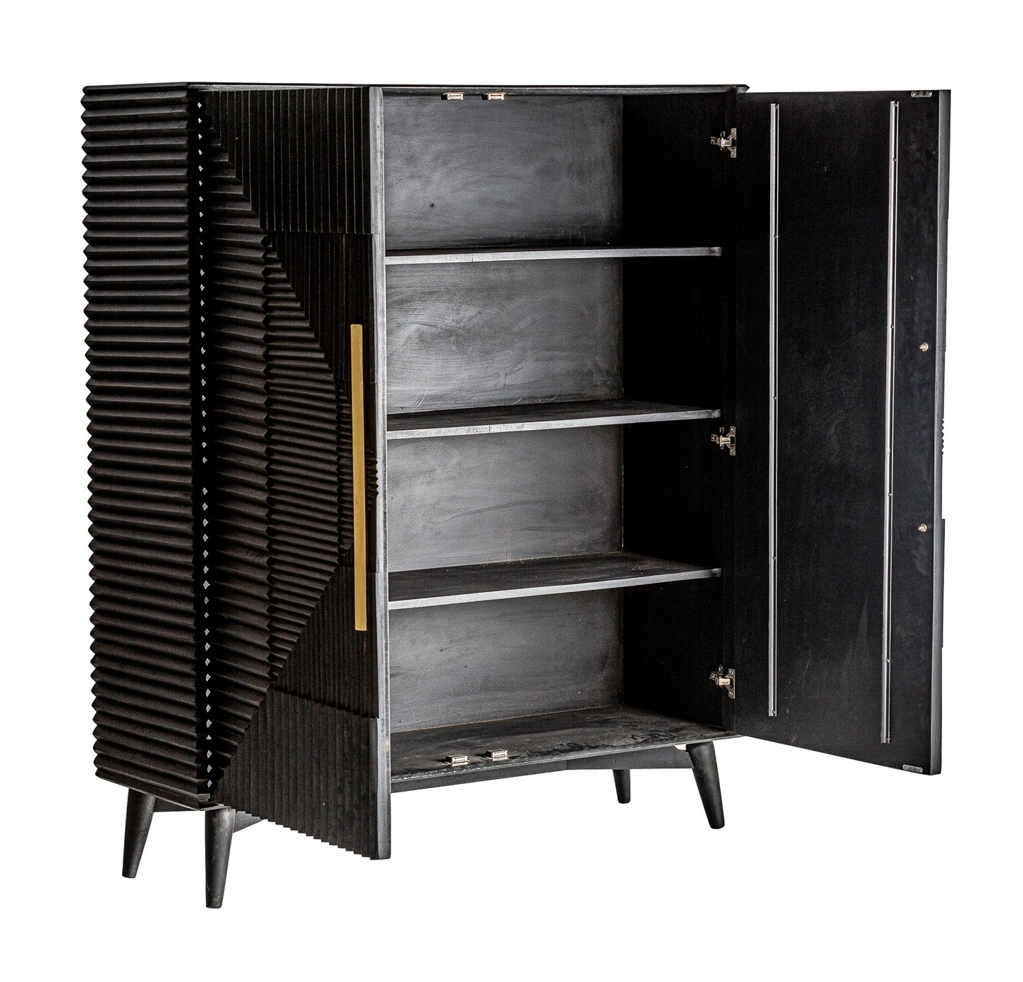 Bahut Haut 2 Portes Manguier Massif Noir Lial à Prix Carrefour