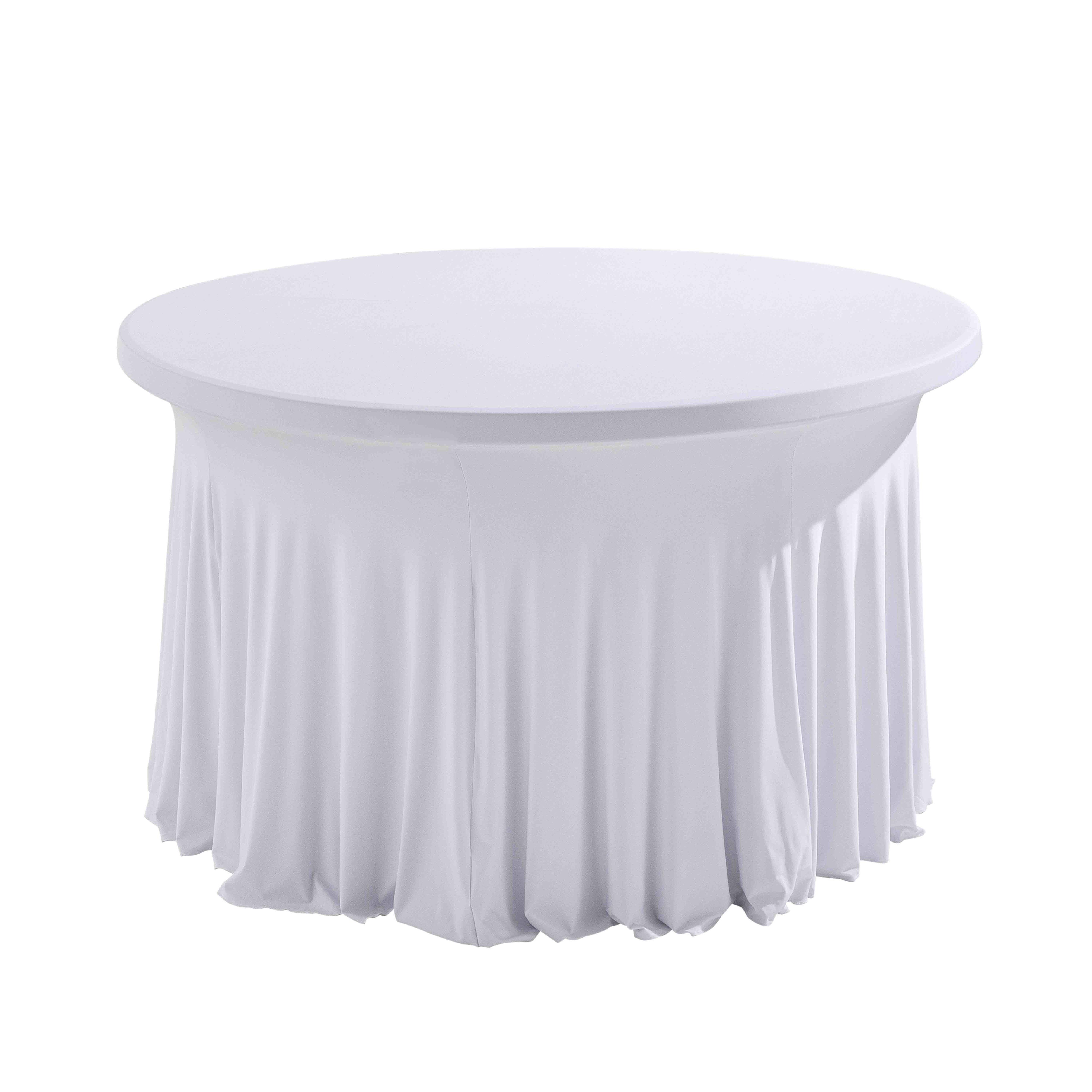 Housse Élastique Blanche Pour Table Ronde 8 Personnes Diam.150cm à Prix ...