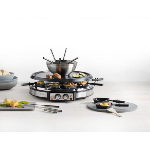 Appareil A Raclette Severin Rg2348 - Combiné 2 En 1 Et Fondue 8 ...