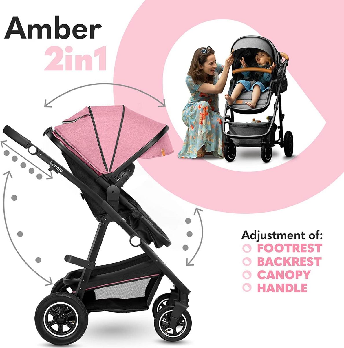 Poussette Multifonction Amber 2en1 Rose Rose à Prix Carrefour