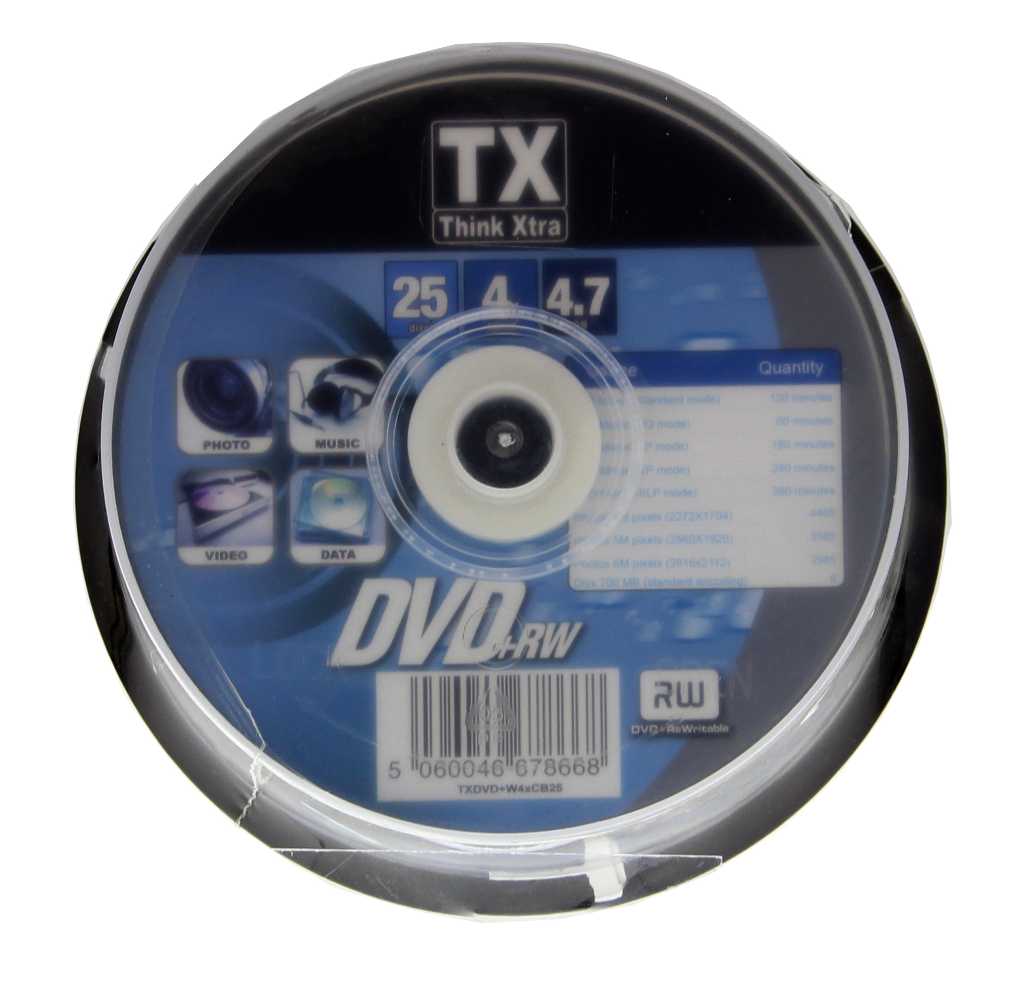 Cloche De 25 Dvd-rw Tx Think Xtra 4.7go à Prix Carrefour