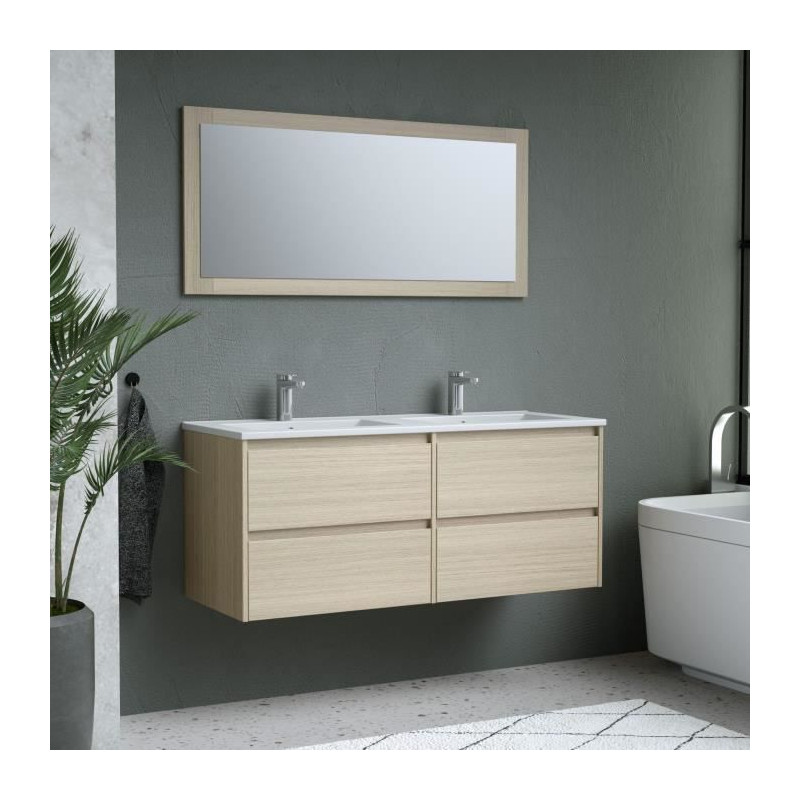 Timber, Set De Salle De Bain 120, Vanity+vasque+miroir à Prix Carrefour
