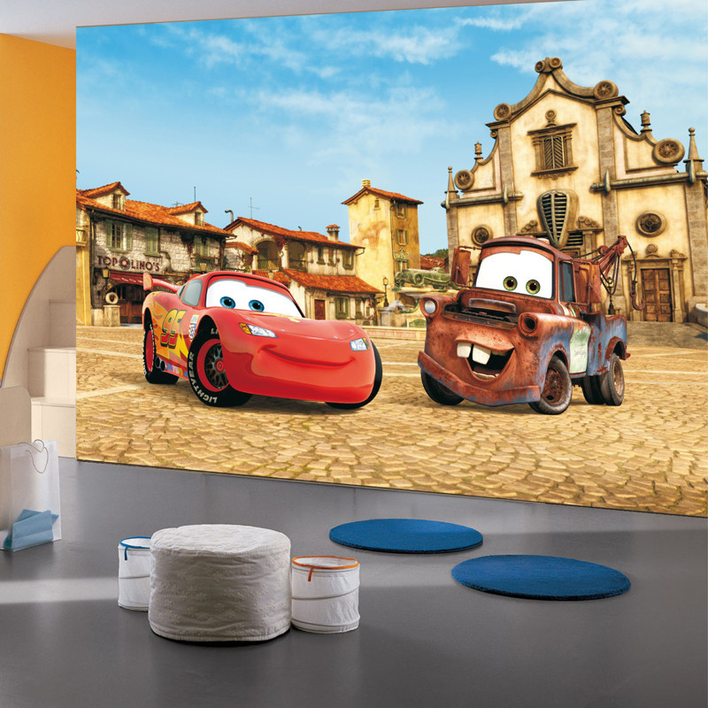 Papier Peint Xxl Intisse Flash Mcqueen Et Martin Cars Disney 360x270 Cm ...