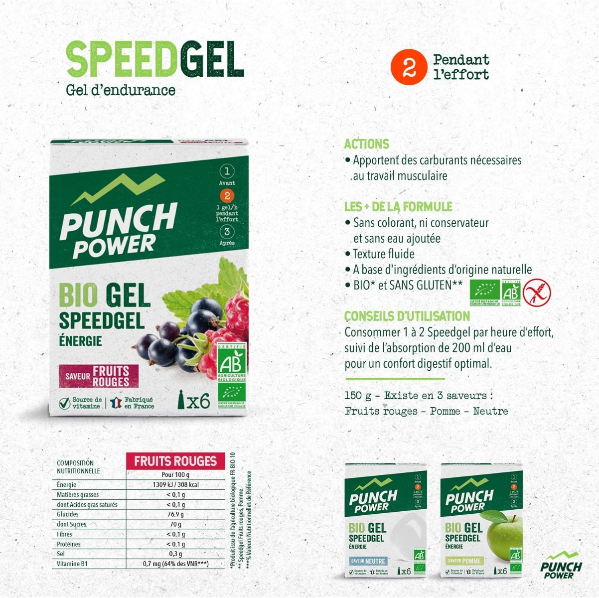 Punch Power Bio Gel Speedgel - Fruits Rouges - Lot De 6 : les 6 boîtes ...