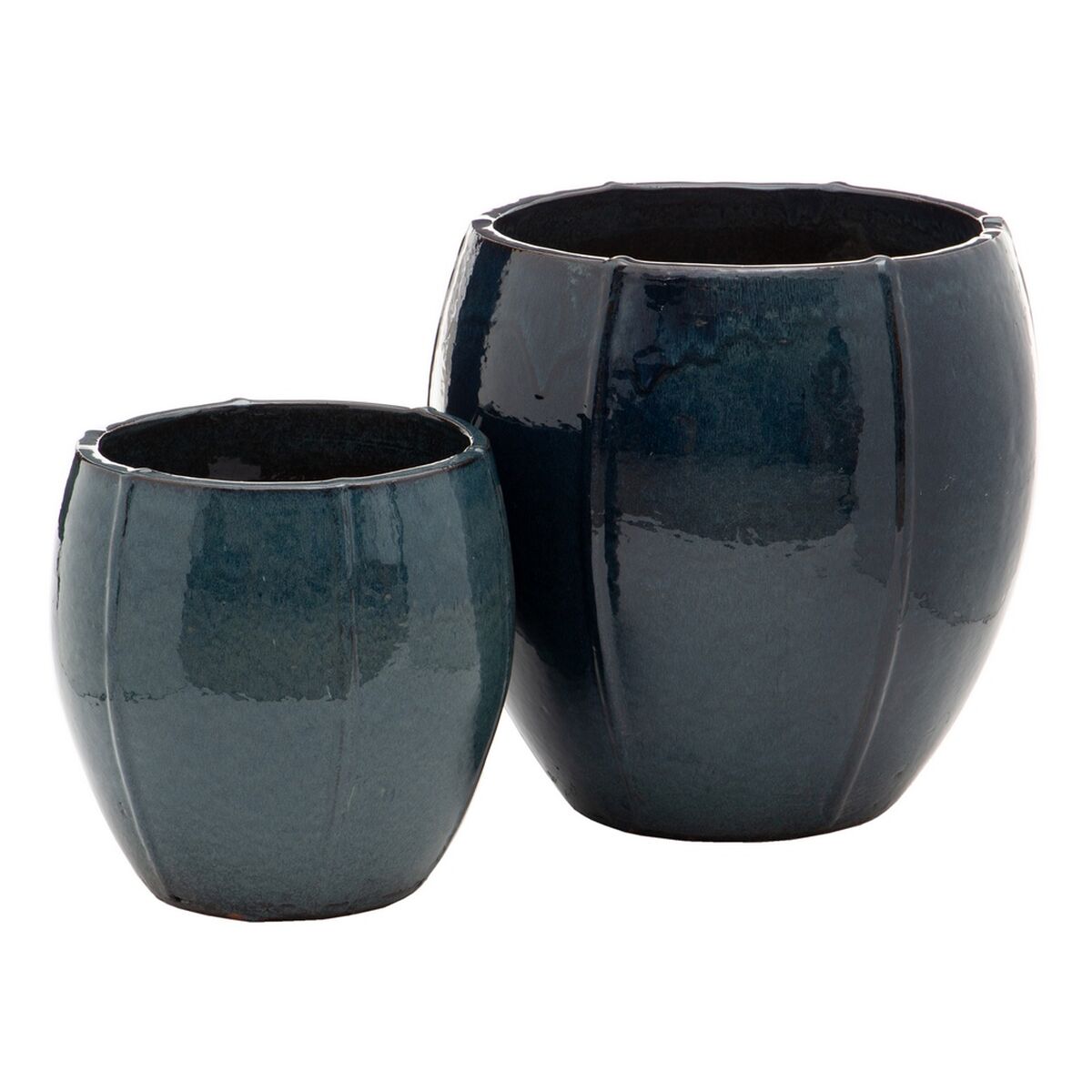 Set De Pots De Fleurs Céramique Bleu 55 X 55 X 55 Cm (2 Unités) à Prix ...