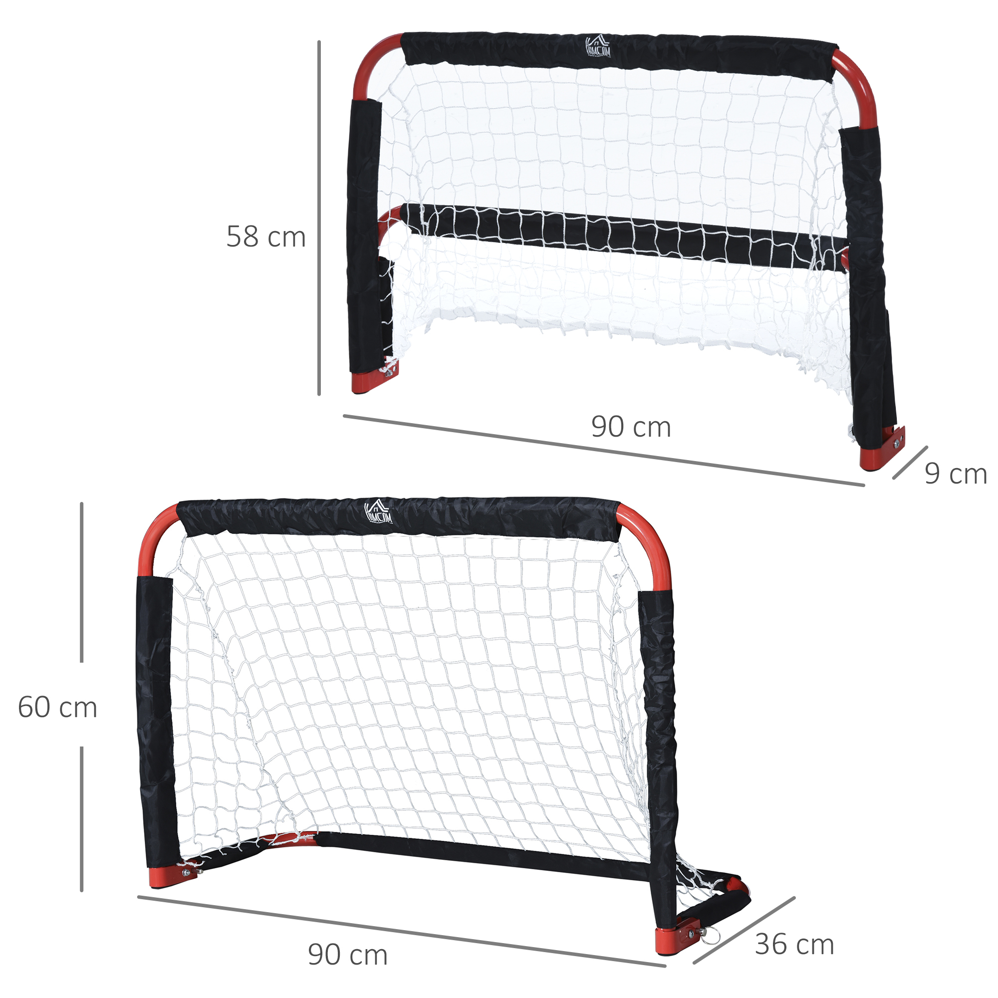 Set De 2 Mini Cages De Football Pliables Avec Filet Rouge Noir à Prix ...