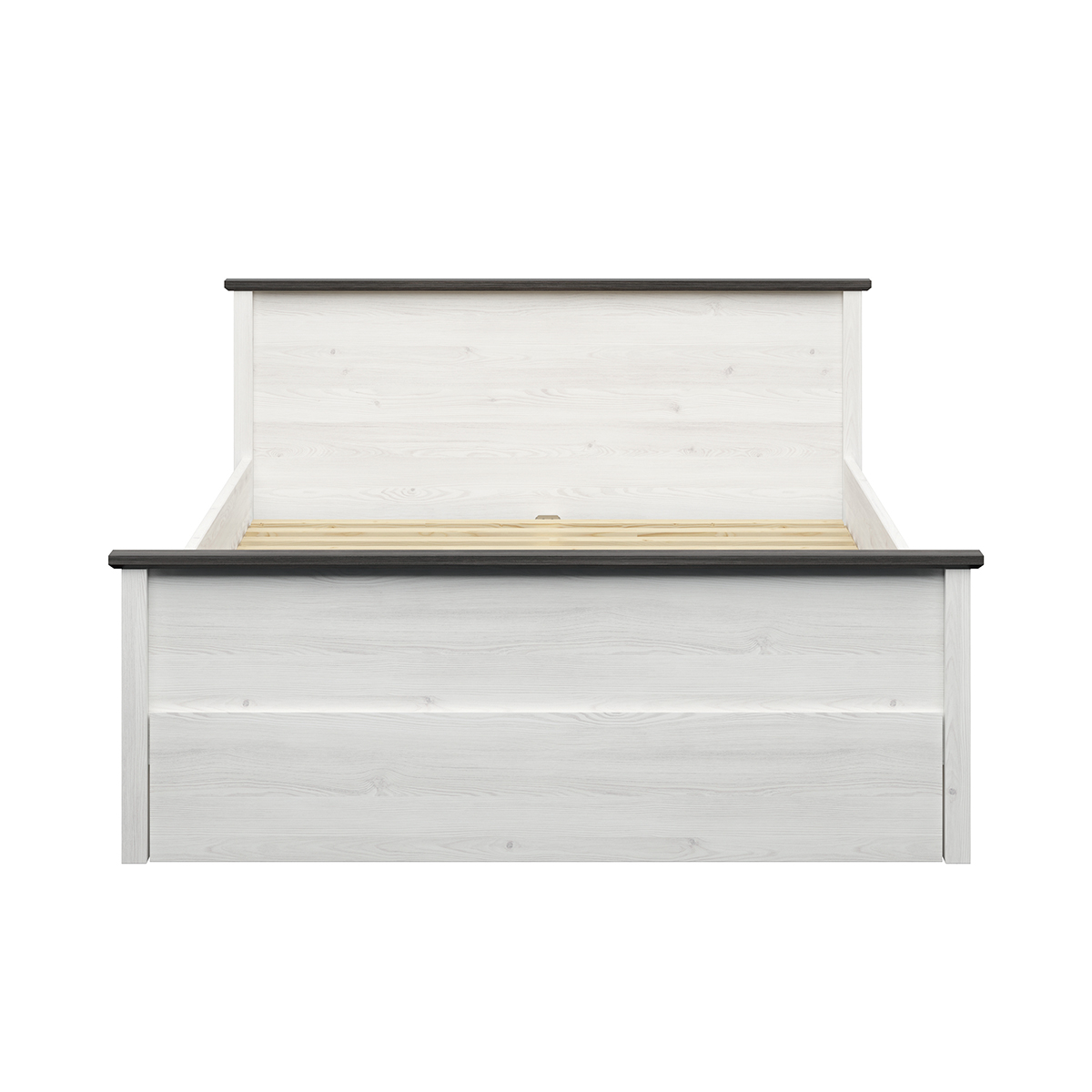 Lit 160x200 Duck Blanc Et Bois Foncé à Prix Carrefour