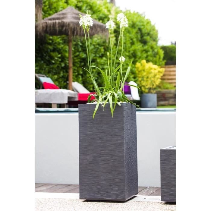 Eda Pot De Fleurs Haut Carré Graphit - 39,5 X 39,5 X H 80 Cm - 31 L ...
