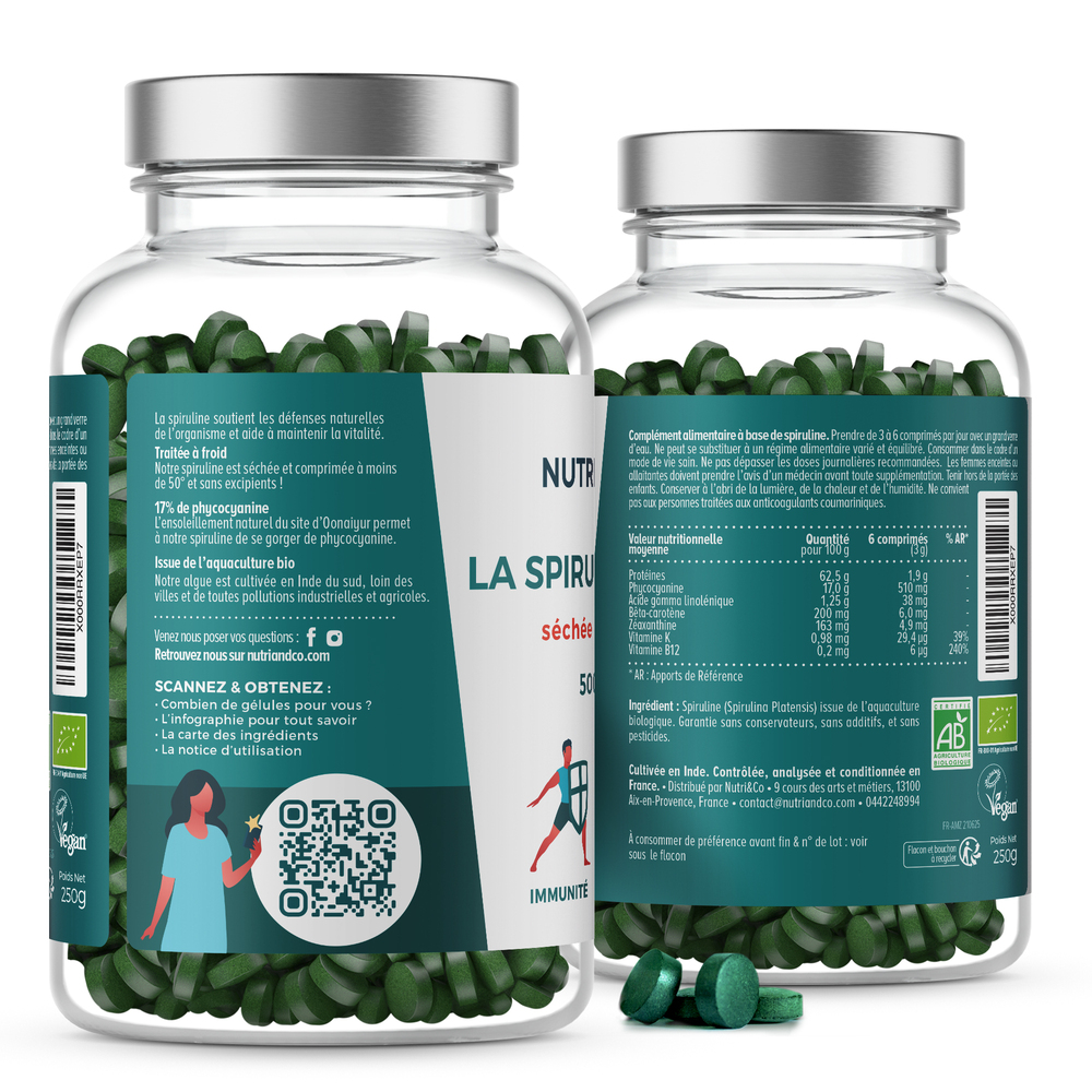 Nutri&co - Pack Bio - Spiruline + Curcuma - Tonus Et Articulations ...