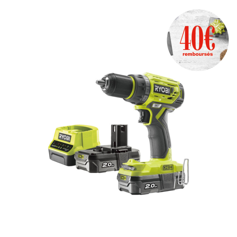 Perceuse Visseuse Ryobi R18dd7-220s - 18v One Plus Brushless - 2 Batteries 2,0ah - 1 à Prix ...