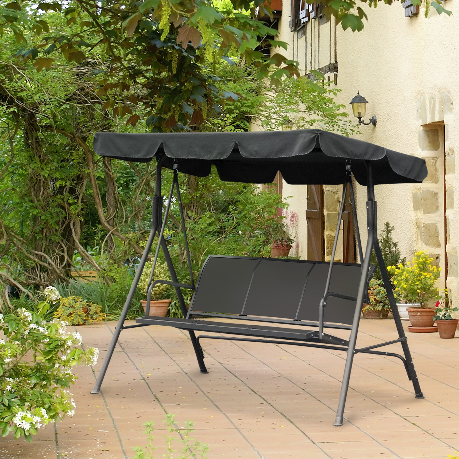 Balancelle De Jardin 3 Places Avec Pare-soleil à Prix Carrefour