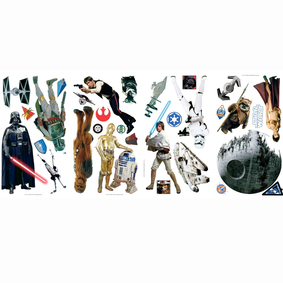 31 Stickers Star Wars Trilogie 4 Planches De 25x46cm à Prix Carrefour