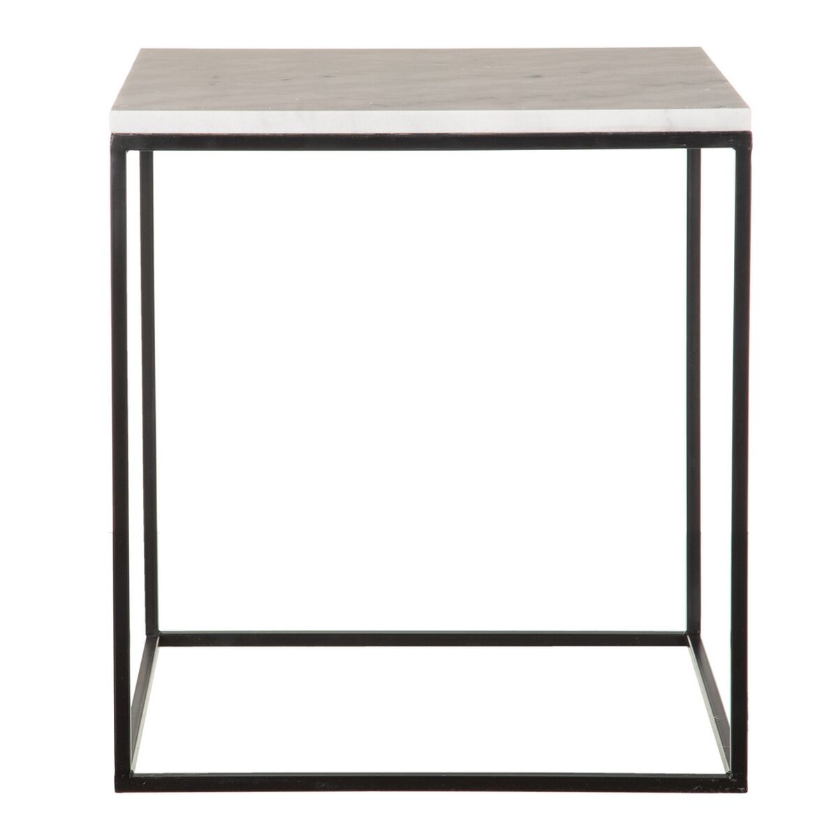 Table D'appoint Noir Métal Blanc Marbre 50 X 50 X 55 Cm à Prix Carrefour