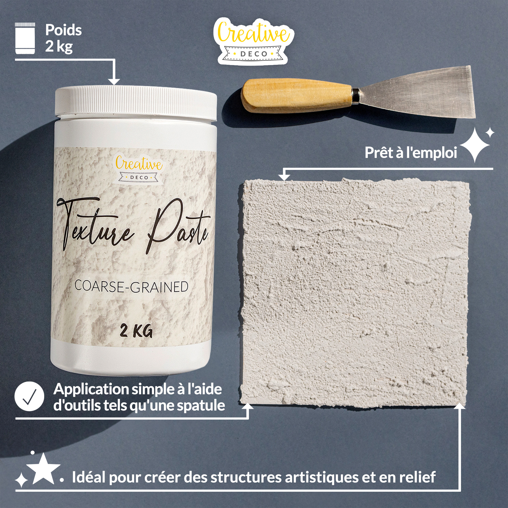 Creative Deco Modeling Paste Pâte De Structure Gros Grains 2kg | Pâte À ...