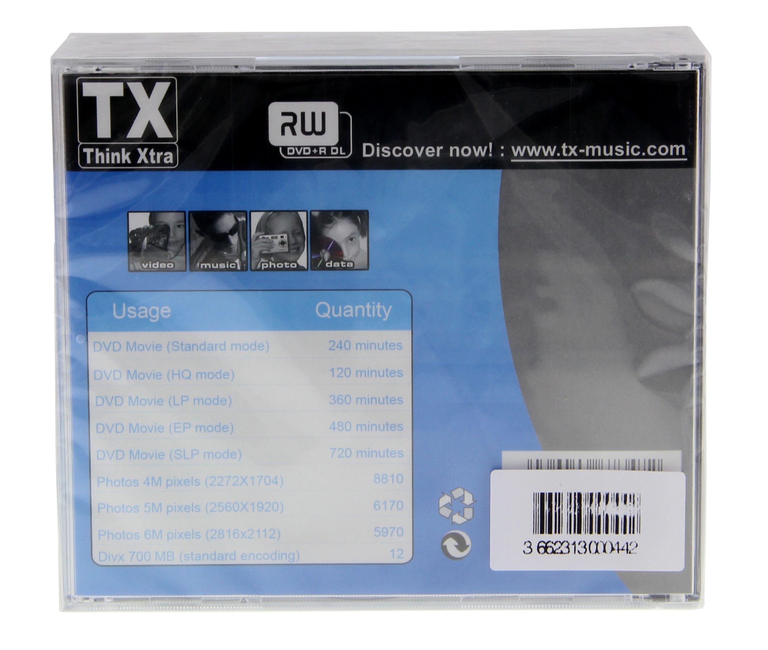 Pack De 5 Dvd-r 8.5go Tx Think Xtra Double Couche à Prix Carrefour