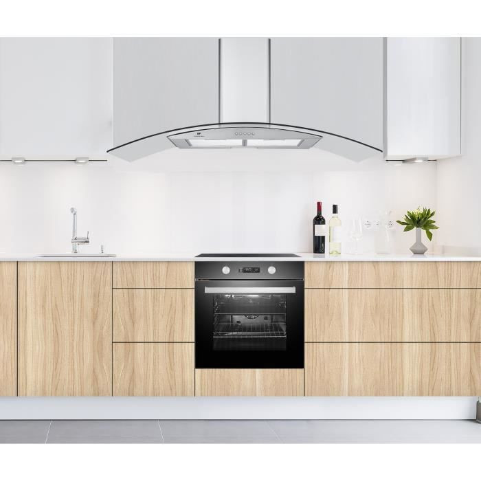 Hotte Décorative Continental Edison - L90 Cm - Inox Verre à Prix Carrefour