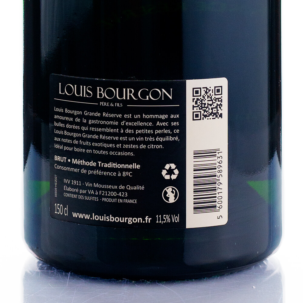 Pack 6 Louis Bourgon Grande Réserve Blanc De Blancs Brut Magnum 1,5l ...