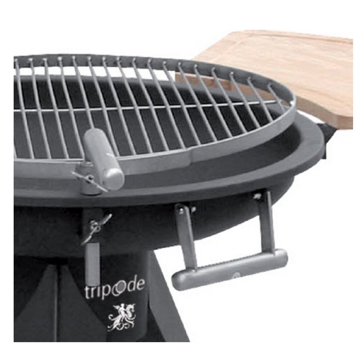 Barbecue À Charbon Grille Inox Rotative Ø 55cm Brasier 64 Cm Tablette ...
