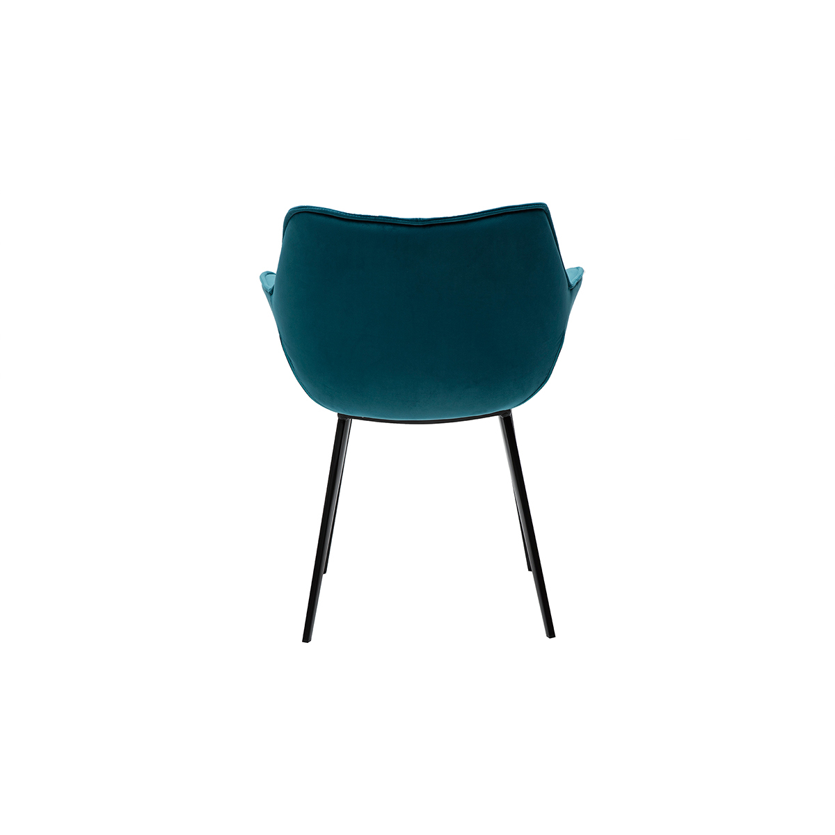 Chaise Design En Tissu Velours Bleu Pétrole Et Métal Noir Volo à Prix ...