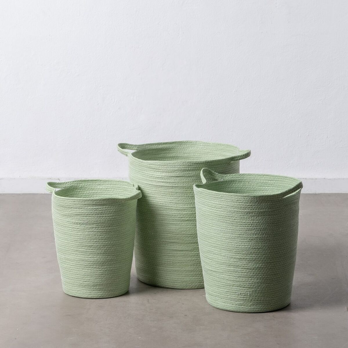 Lot De Paniers Corde Vert Clair 48 X 48 X 42 Cm (3 Pièces) à Prix Carrefour