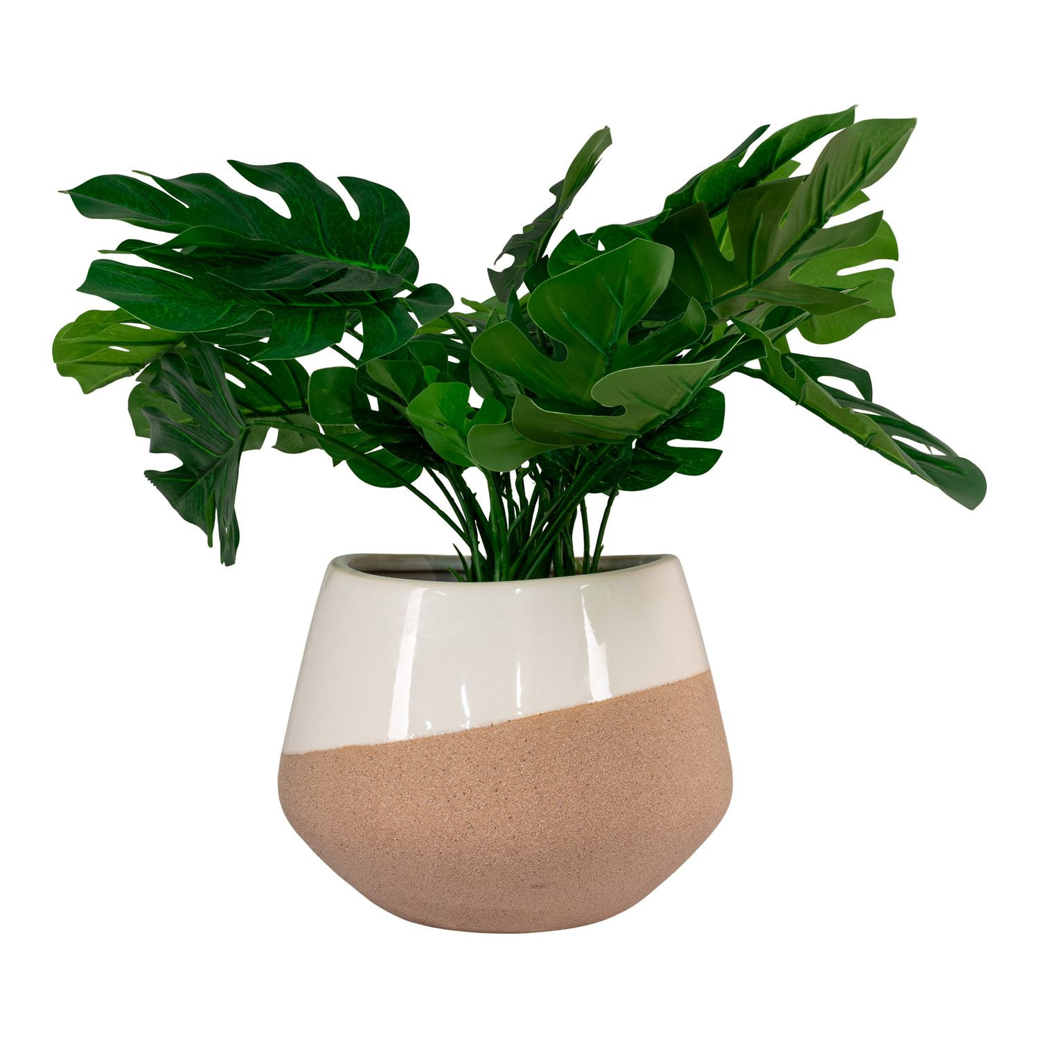 Pot De Fleurs Rond En Céramique Beige Ø 20,5 X 15 Cm à Prix Carrefour