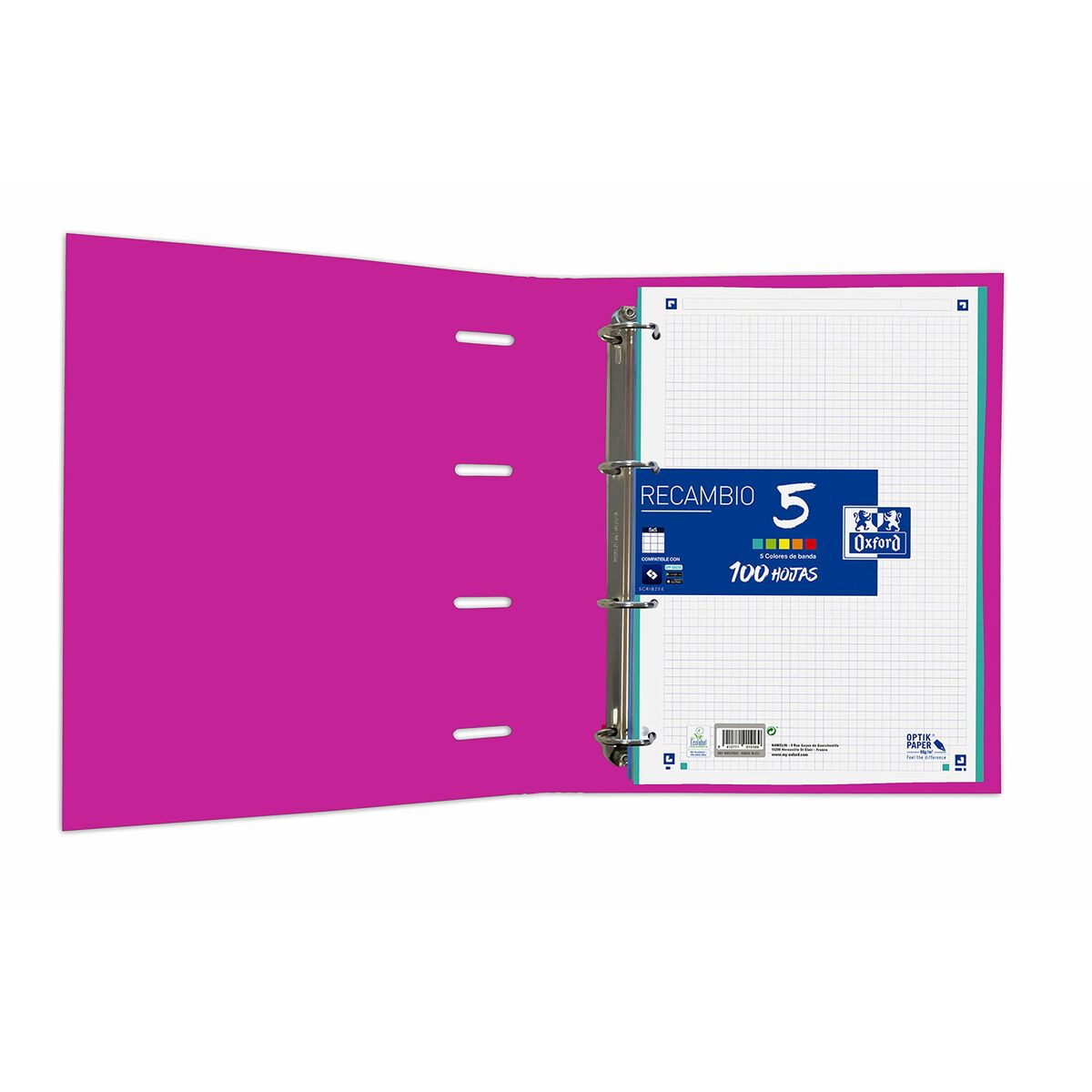 Reliure À Anneaux Oxford Classic Europeanbinder Fuchsia A4 à Prix Carrefour
