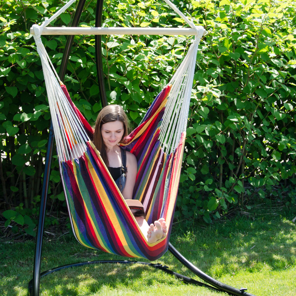 Hamac Suspendu Pour S'asseoir Xxl 185x130cm 100% Coton 150kg Siège Pour ...