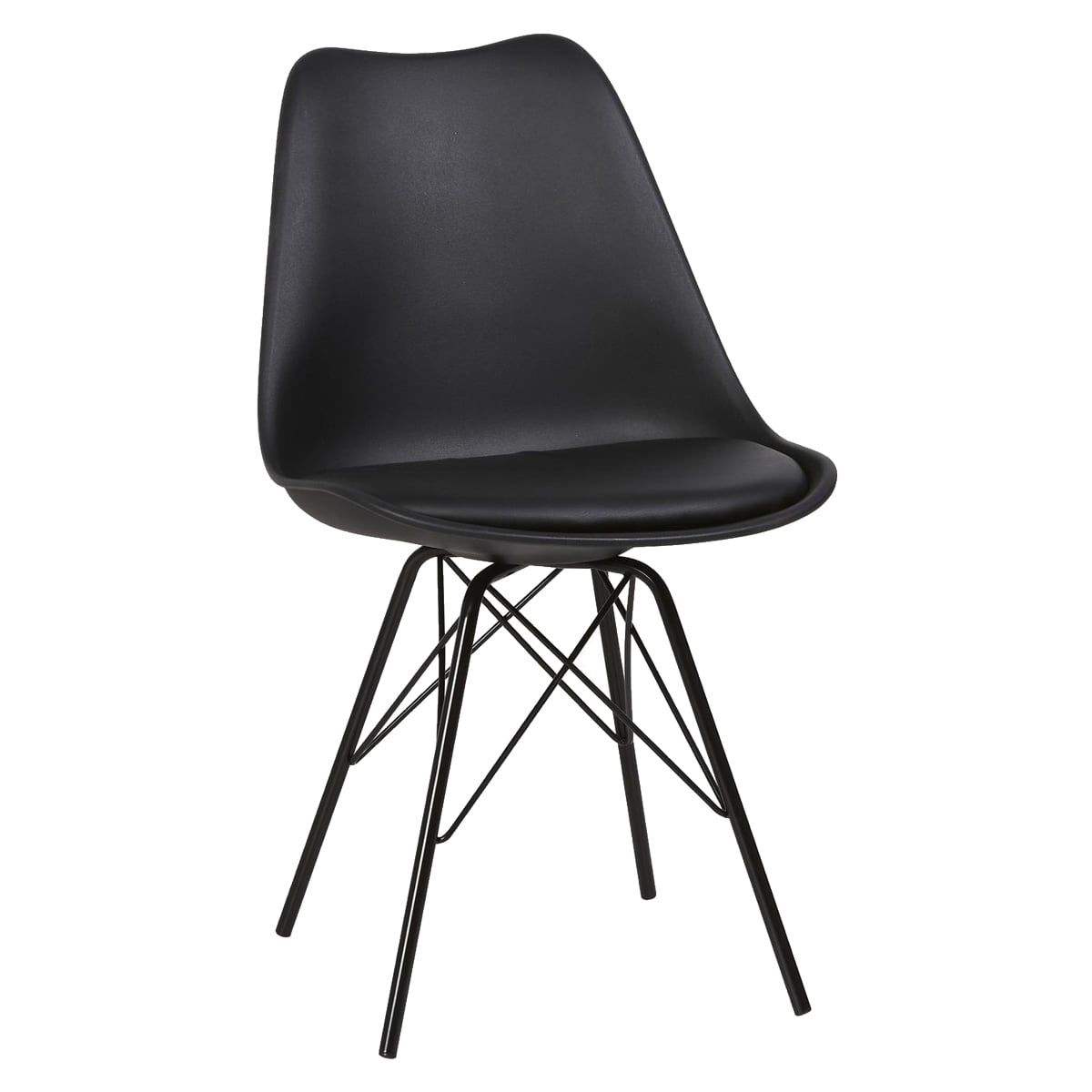 Paul - Lot De 4 Chaises Coque Noire Et Pieds Métal à Prix Carrefour