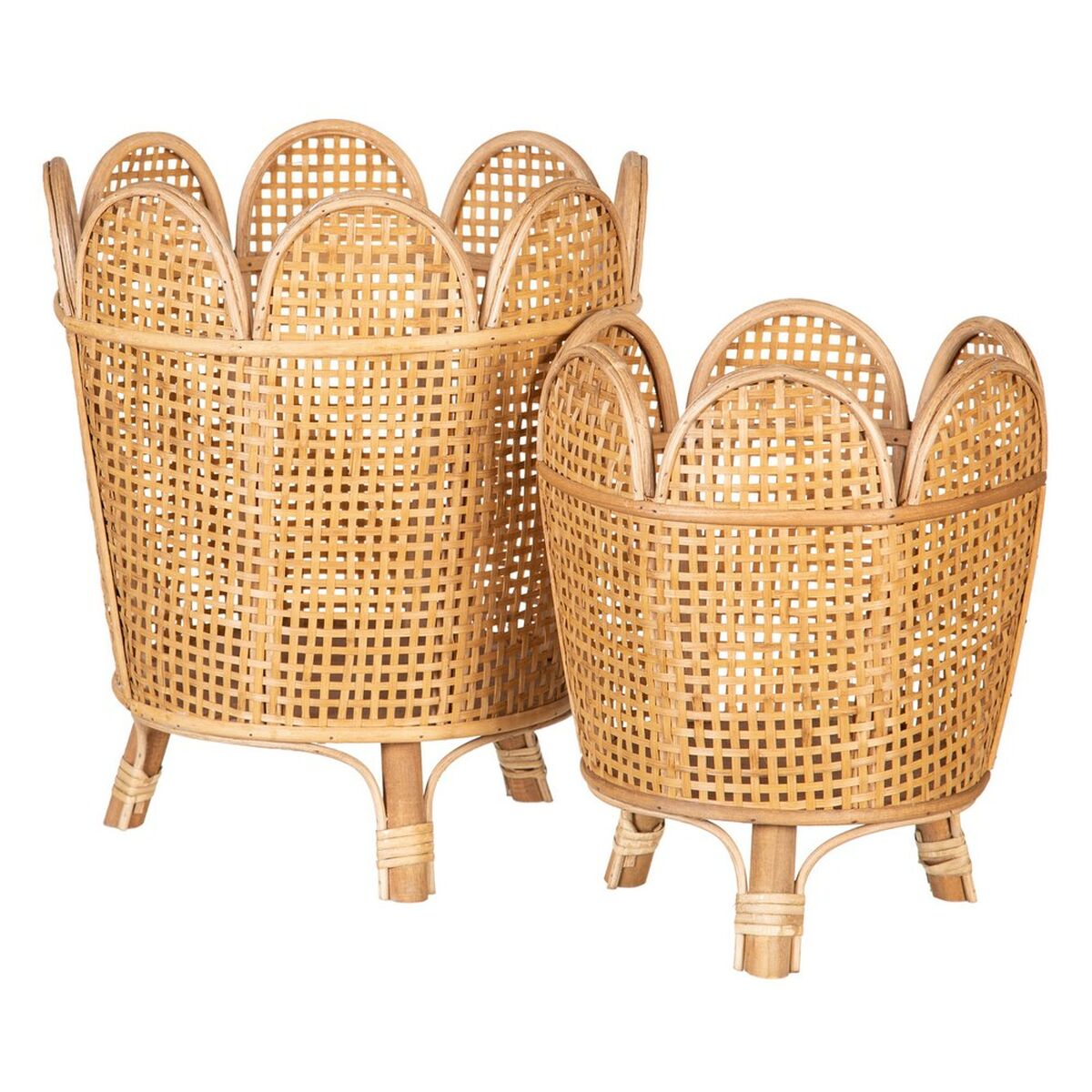 Set De Pots De Fleurs 34 X 34 X 43,5 Cm Naturel Rotin (2 Unités) à Prix ...