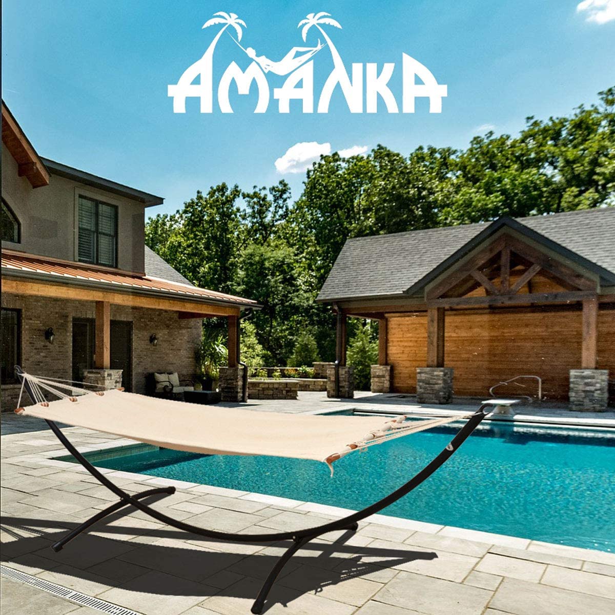 Hamac D'extérieur Avec Barre 190x80 Hamac De Jardin Jusqu'à 100kg Toile ...