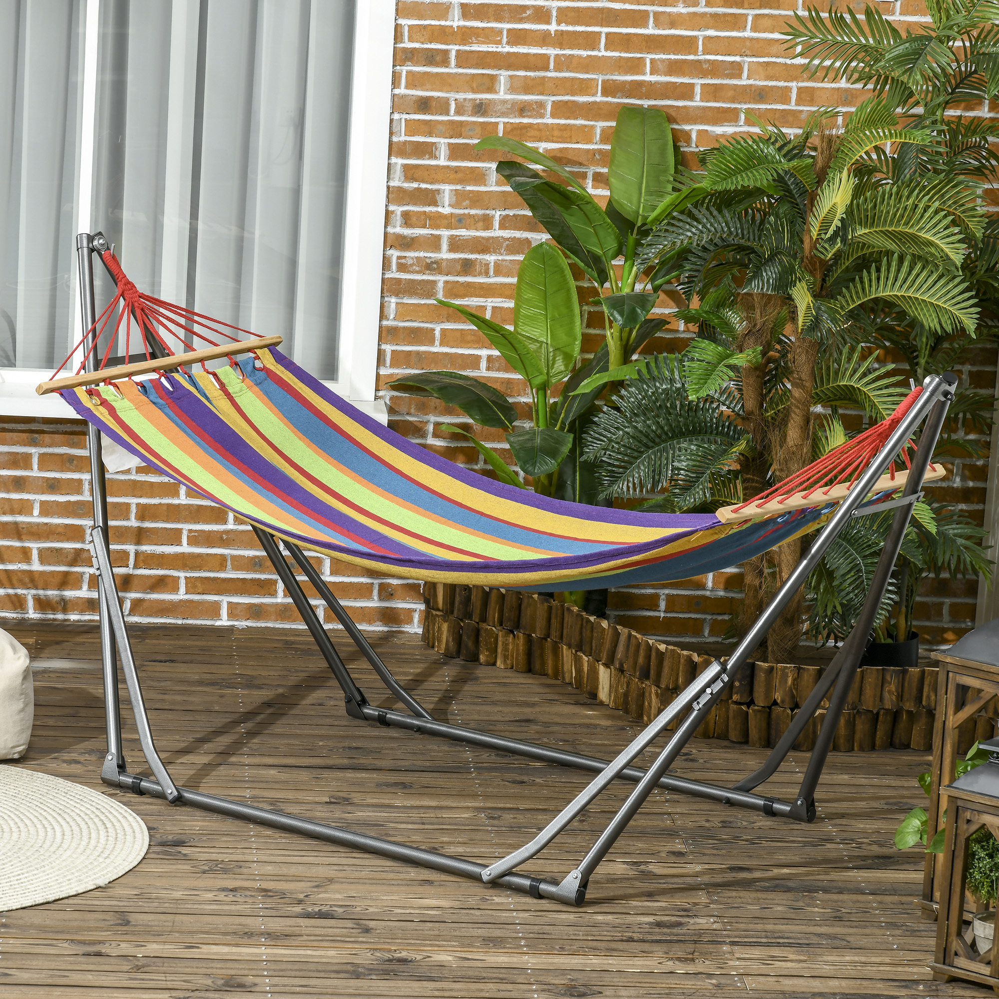Hamac De Jardin Pliable Avec Support Acier Époxy Et Toile à Prix Carrefour