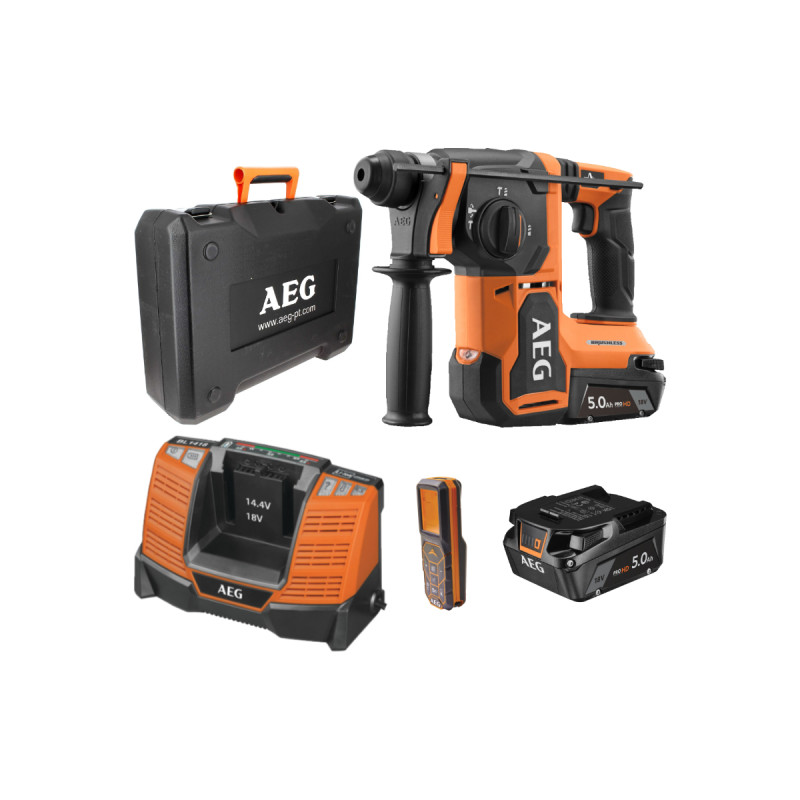 Pack Aeg Perforateur Burineur - Bbh18bl-502c -18v - Sdsplus - Brushless - 2 Batterie à Prix ...
