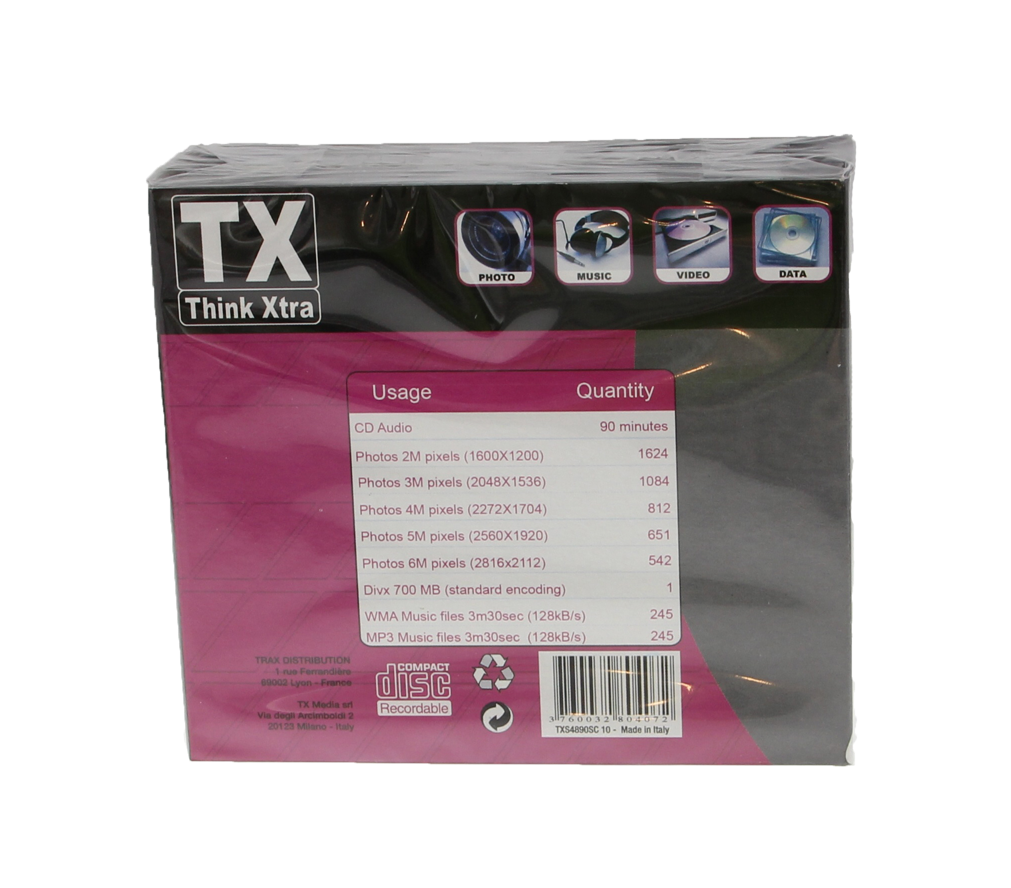 Pack De 10 Cdr Tx Think Xtra Slimcase Vitesse X48 800mo à Prix Carrefour