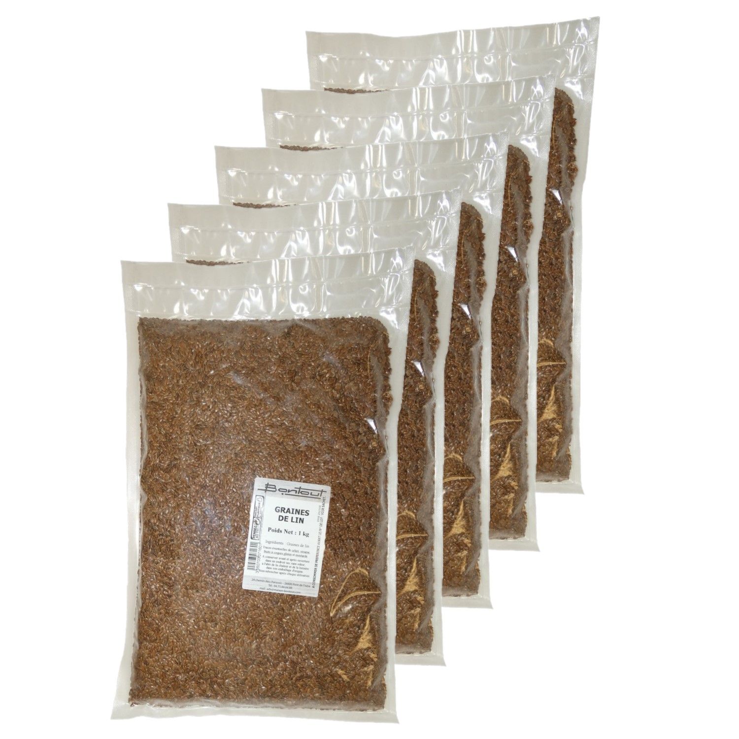 Lot 5x Graine De Lin - Sachet 1kg : les 5 unités de 1.0 kg à Prix Carrefour