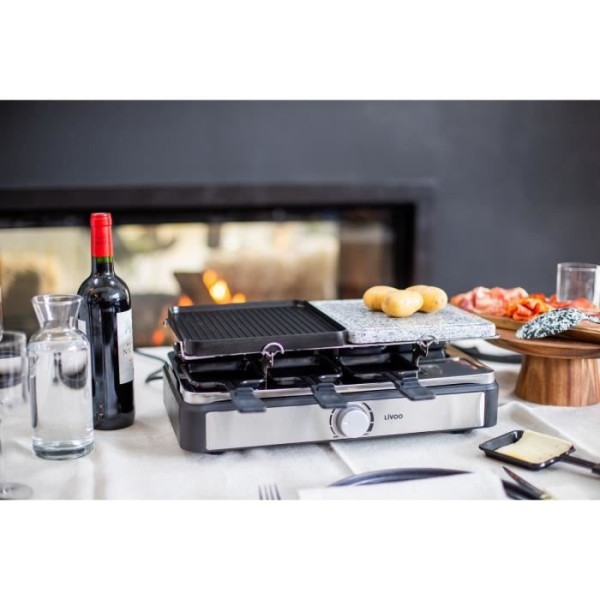 Appareil A Raclette Livoo - 8 Personnes - Plateaux Amovibles En Pierre ...