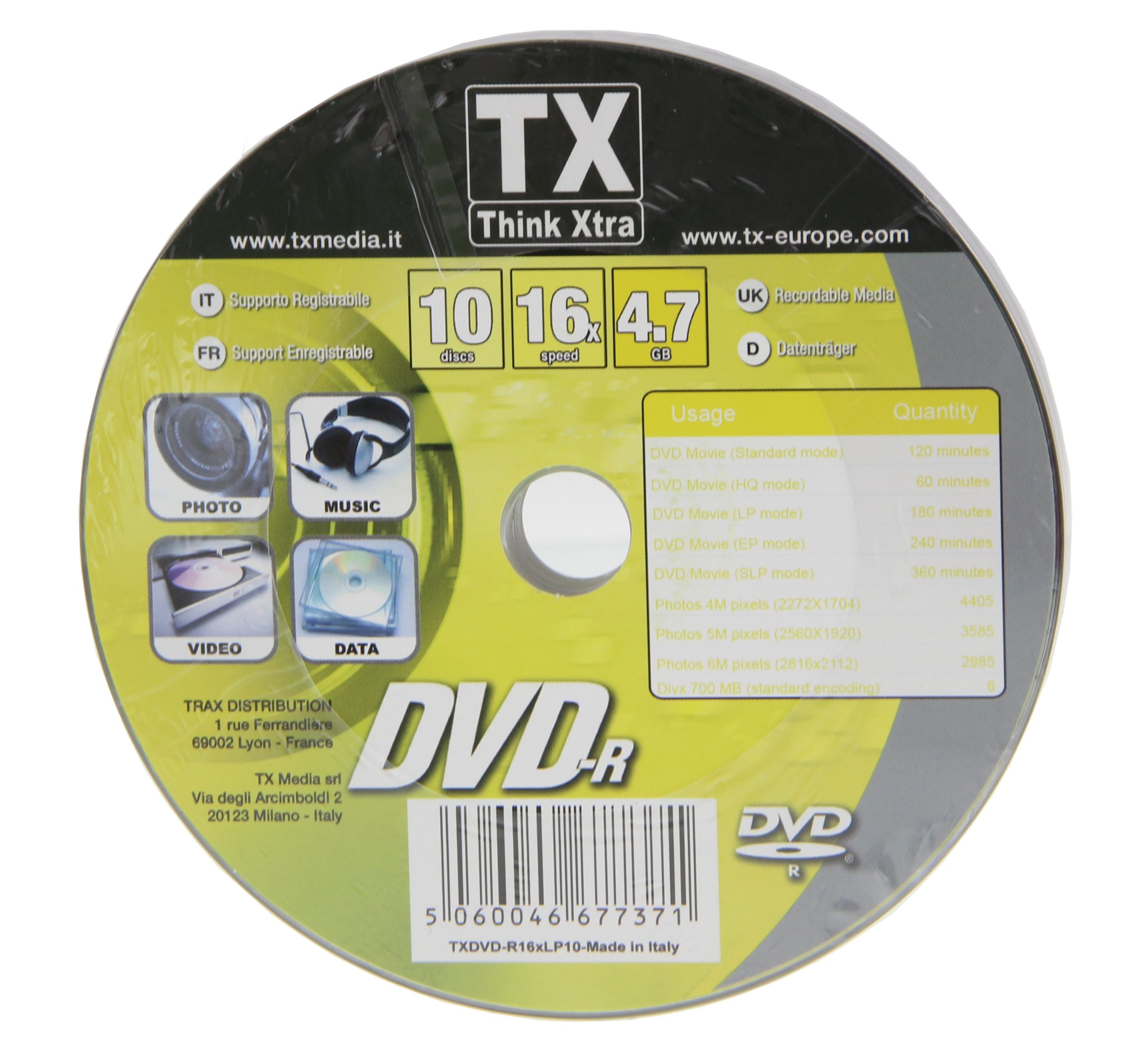 Pack De 10 Dvd-r 4.7go Tx Think Xtra 16x à Prix Carrefour