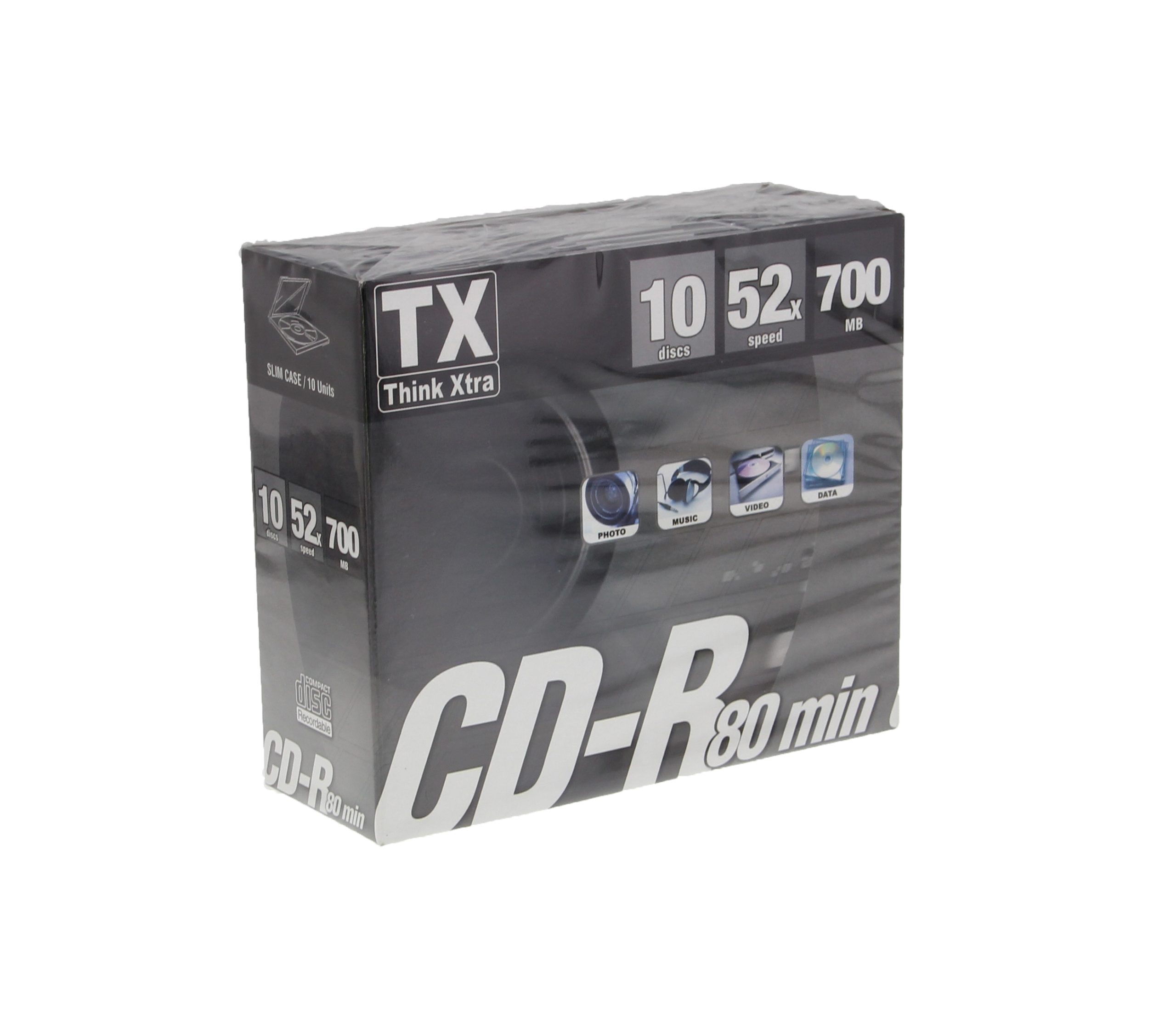 Pack De 10 Cdr Tx Think Xtra Slimcase Vitesse X52 700mo à Prix Carrefour