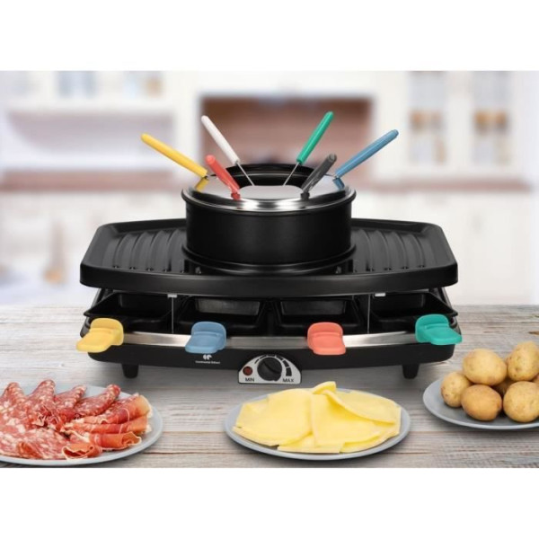Appareil A Raclette Continental Edison Fd12881 Et Fondue 8 Personnes ...
