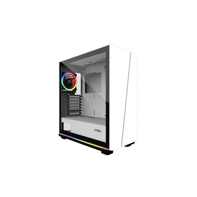 Mred - Boîtier Pc Gamer Atx - Blanc Rgb White Destroyer Strip-g à Prix ...