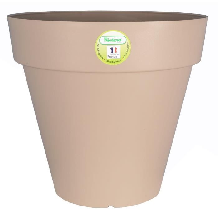 Riviera Pot De Fleurs Soleilla - Rond - Ø 60 X 53,6 Cm -taupe à Prix ...
