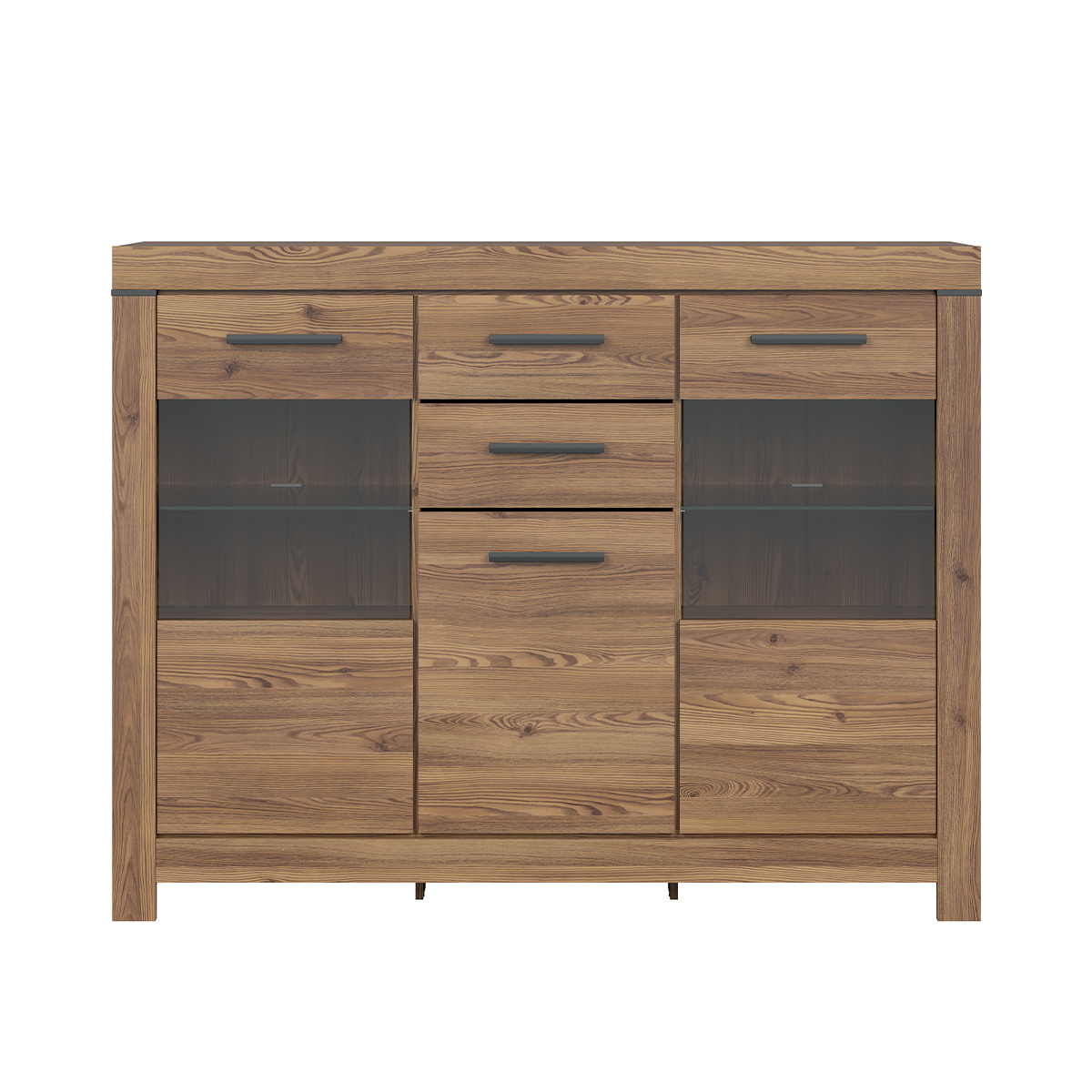 Buffet Vitré 3 Portes 2 Tiroirs Adam Bois à Prix Carrefour