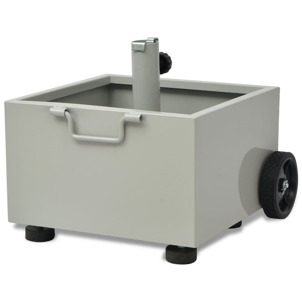 Pot De Plantes Et Support De Parasol D'extérieur 2-en-1 Gris à Prix ...